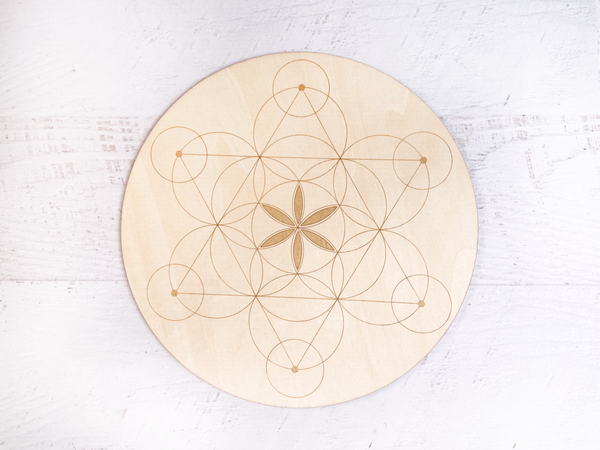 6" Inch Metatron's Cube Seed of Life Fusion Wood Grid